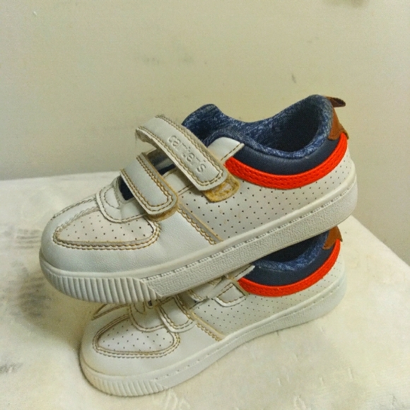 Carter's | Shoes | Kids Carters White Red Velcro Sneakers Size 9 M Kids ...